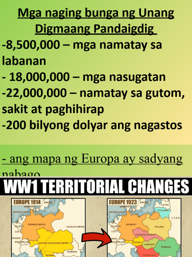 Mga Bunga NG Unang Digmaan Pandaigdig 1 | PDF