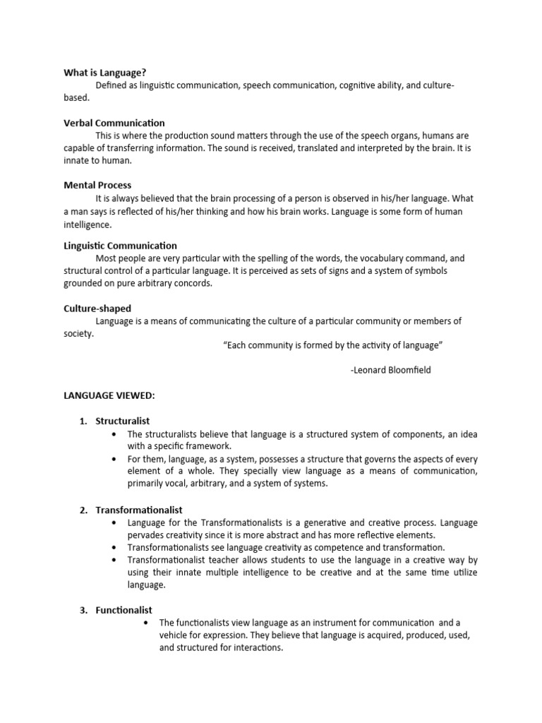 EL 100 Handout | PDF