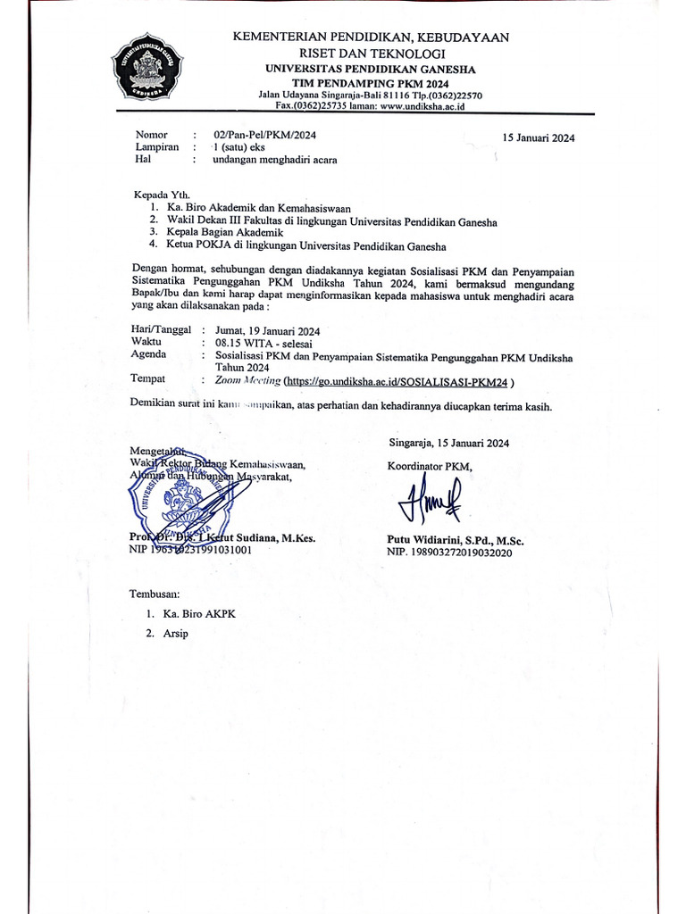 Surat Undangan Menghadiri Acara | PDF