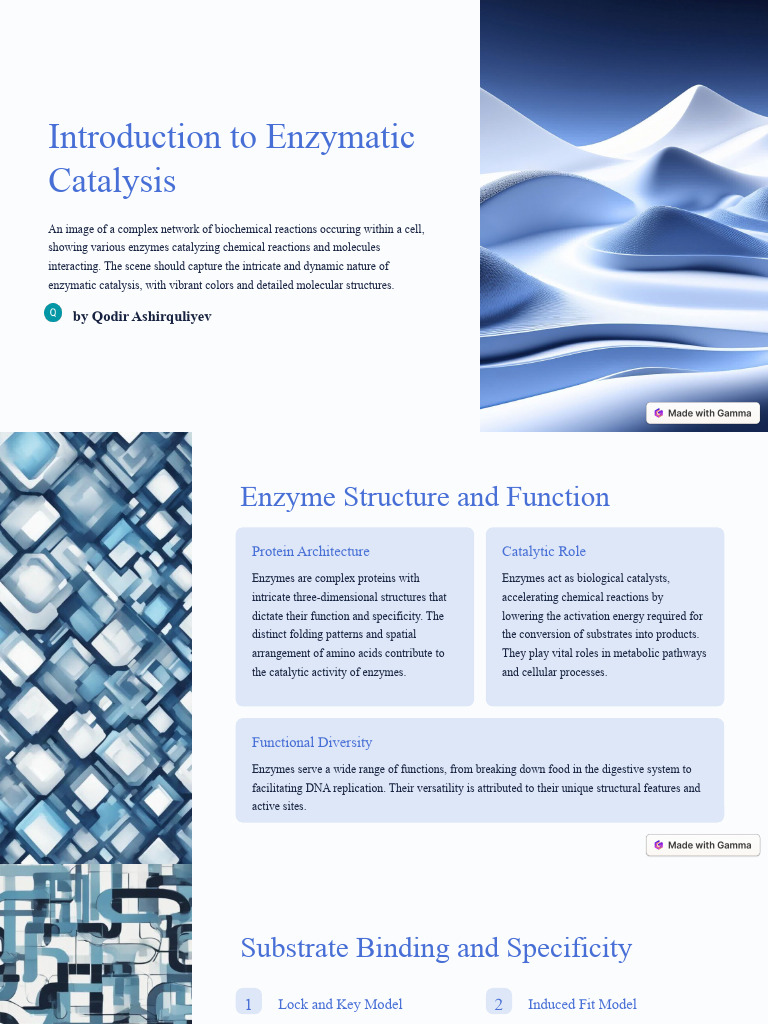 Introduction To Enzymatic Catalysis | PDF | Enzyme | Active Site