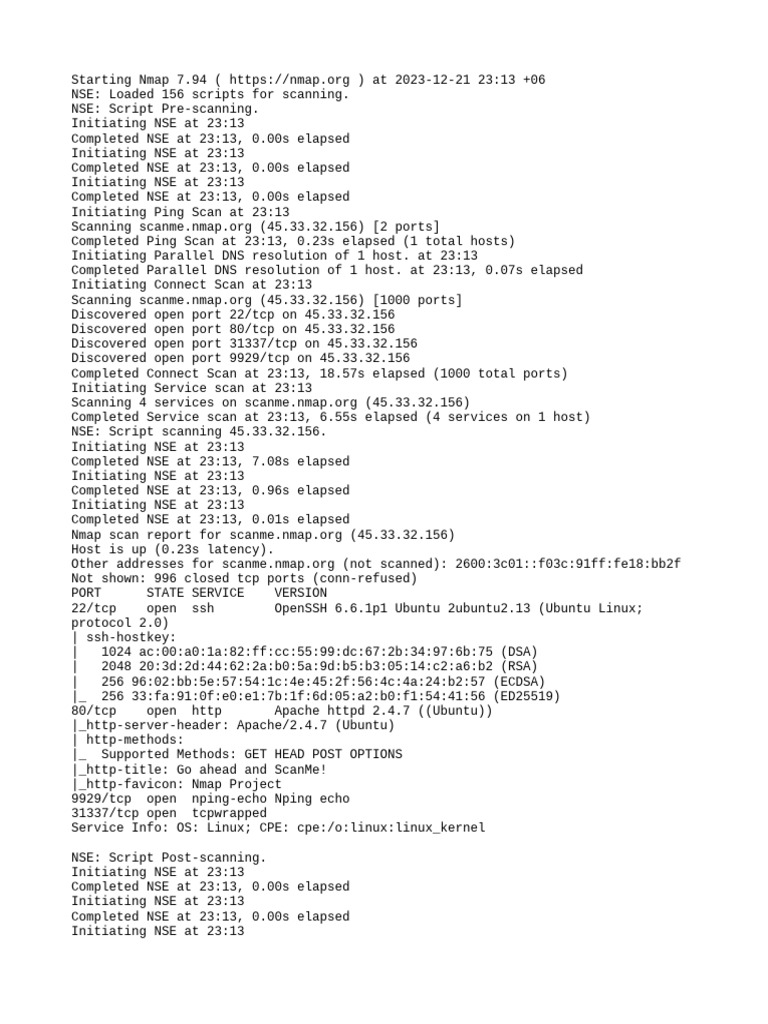 Nmap Scan Report Analysis | PDF | Network Architecture | Internet
