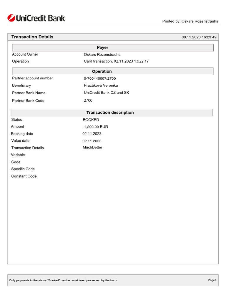 Transaction Details: Payer | PDF