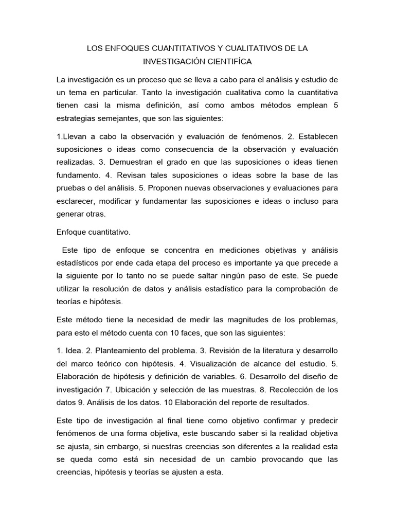 Los Enfoques Cuantitativos y Cualitativos de La Investigación Cientifíca | PDF | Investigación ...