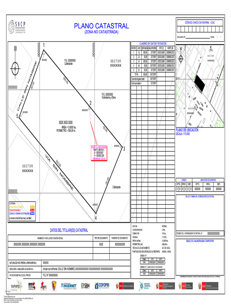 Anexo A FORMATO DE PLANO CATASTRAL | PDF