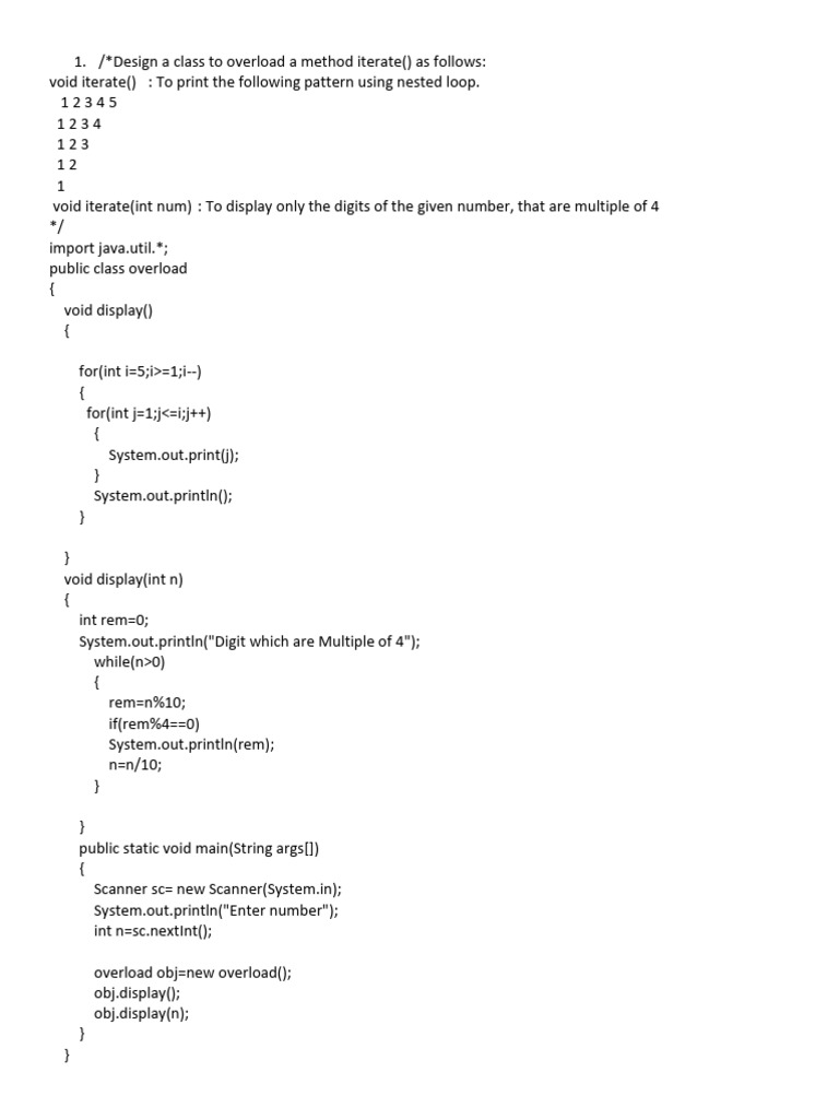pg 1 & 2 method overloading | PDF