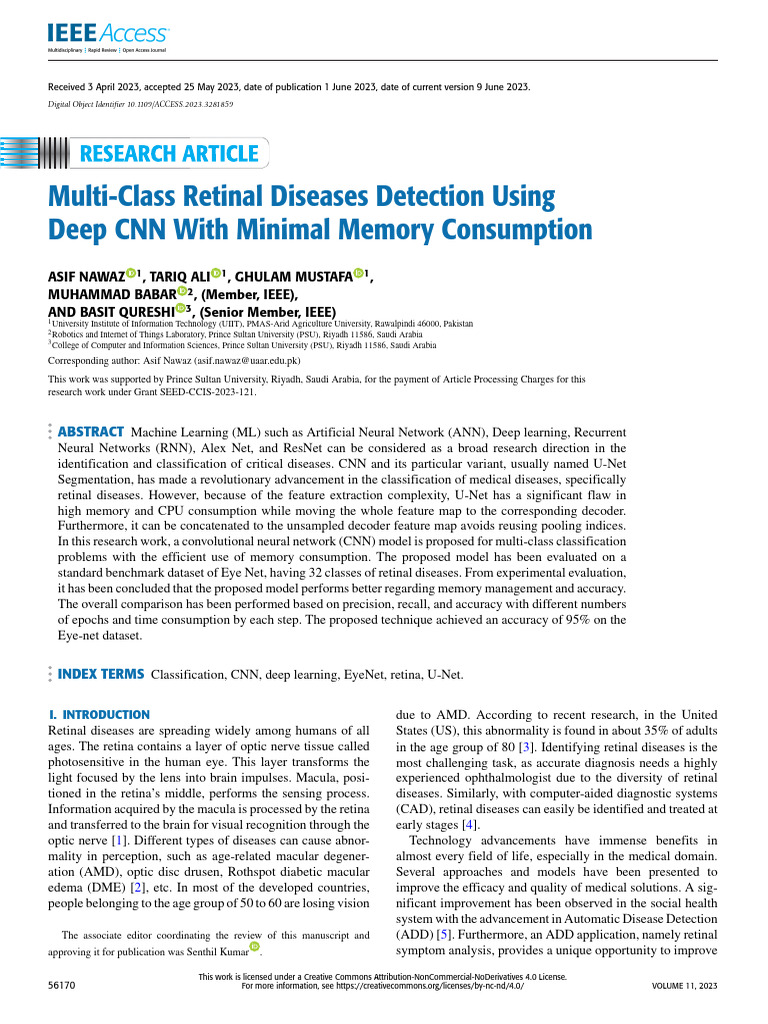 Multi Class Retinal Diseases Detection Using Deep Cnn With Minimal