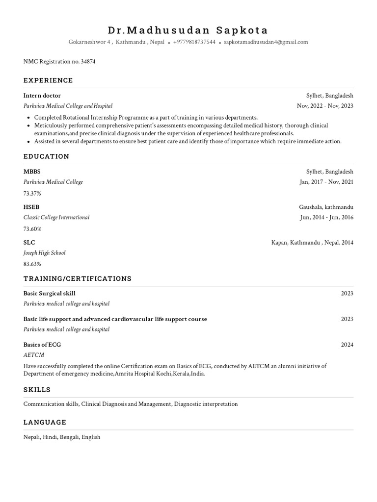 Final CV | PDF | Medical School | Health Sciences