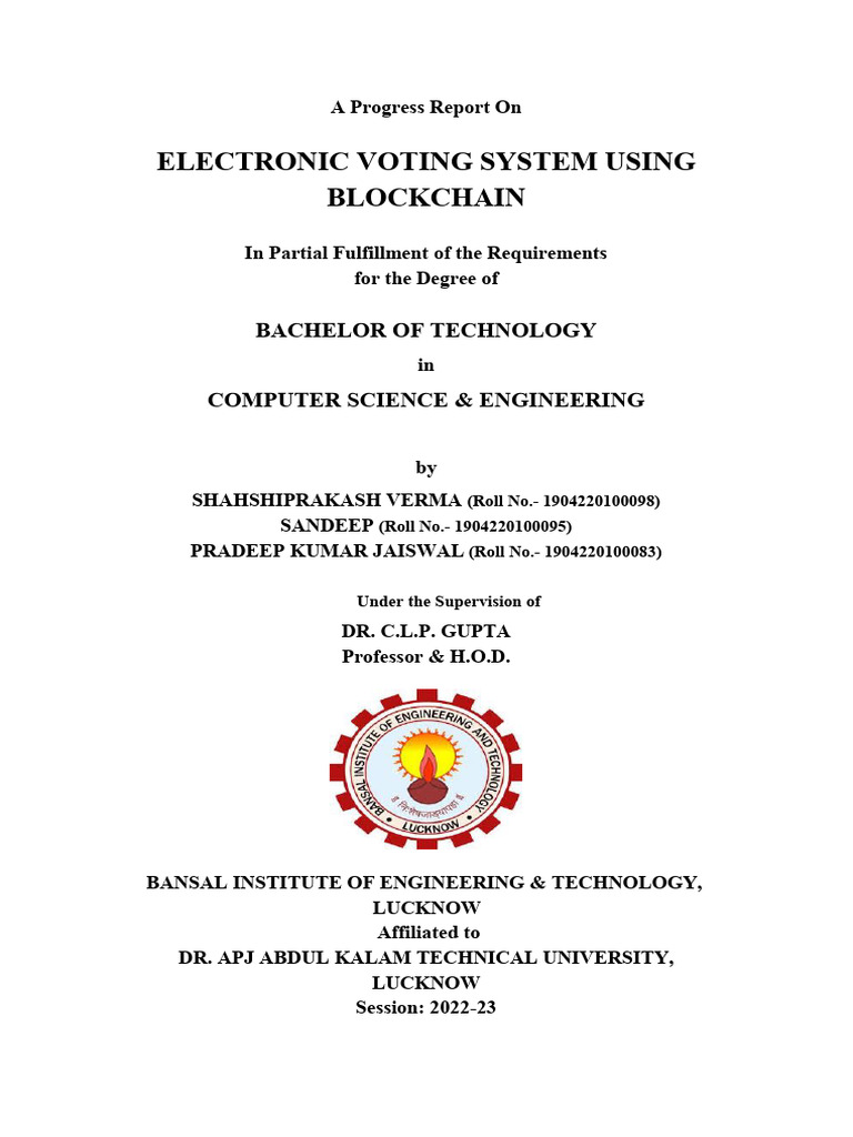 A Progress Report On bc | PDF | Electronic Voting | Voting