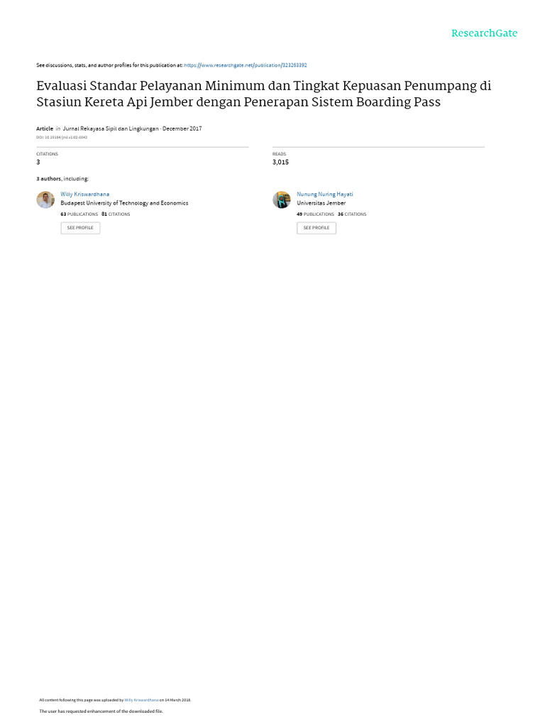 Evaluasi Standar Pelayanan Minimum Dan Tingkat Kep | PDF