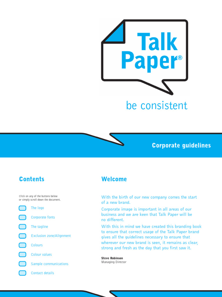 Talk Paper - Corporate Guidelines | Download Free PDF | Logos | Brand