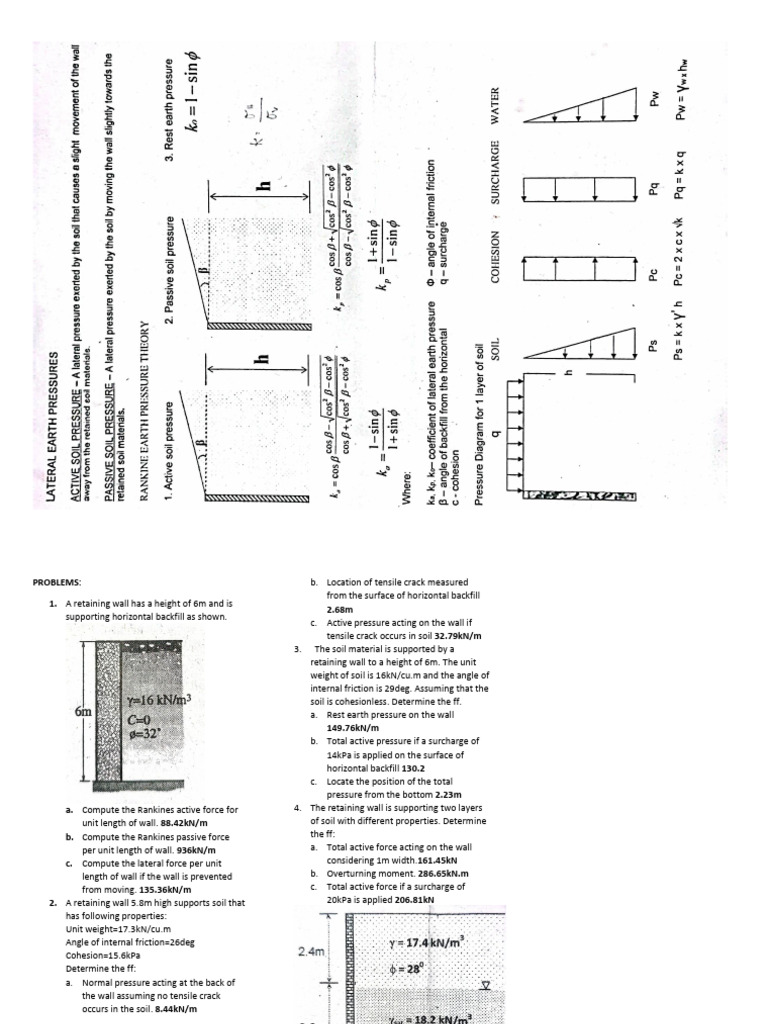 Earth Lateral Pressure | PDF | Pressure | Force