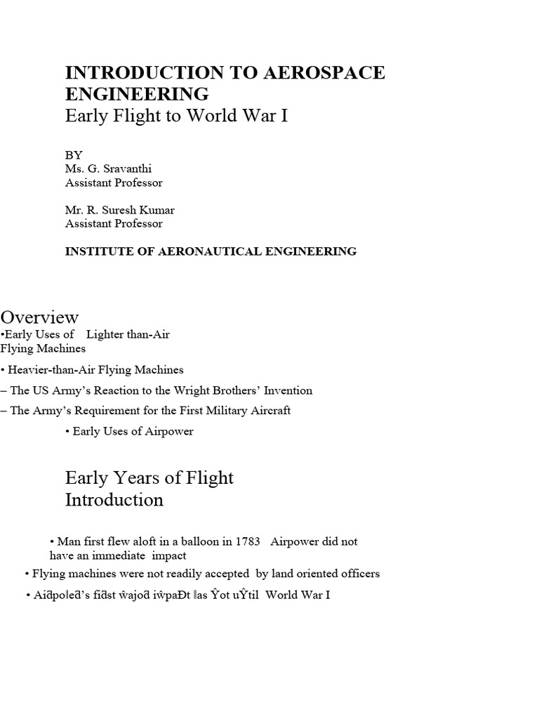 Introduction To Aerospace Engineering | PDF | Atmosphere Of Earth ...