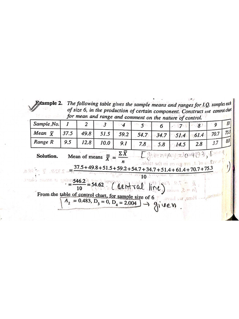 Questions Based On X Bar and R Chart | PDF
