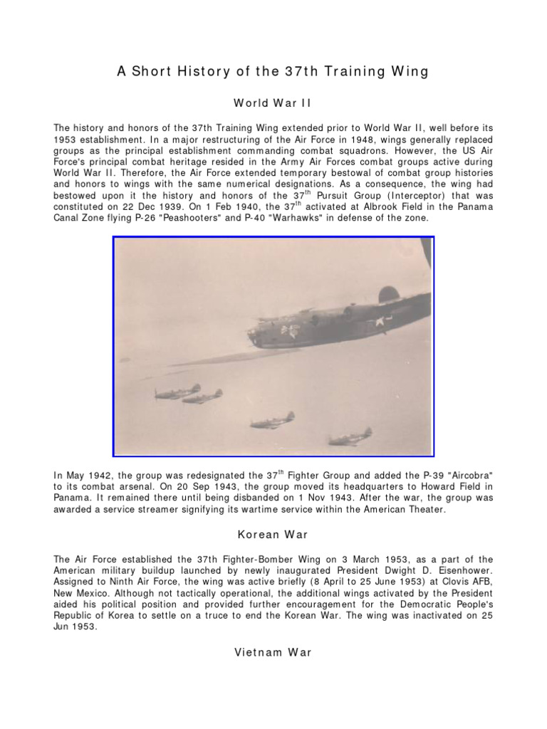 37 TRW History | PDF | Military | Aviation