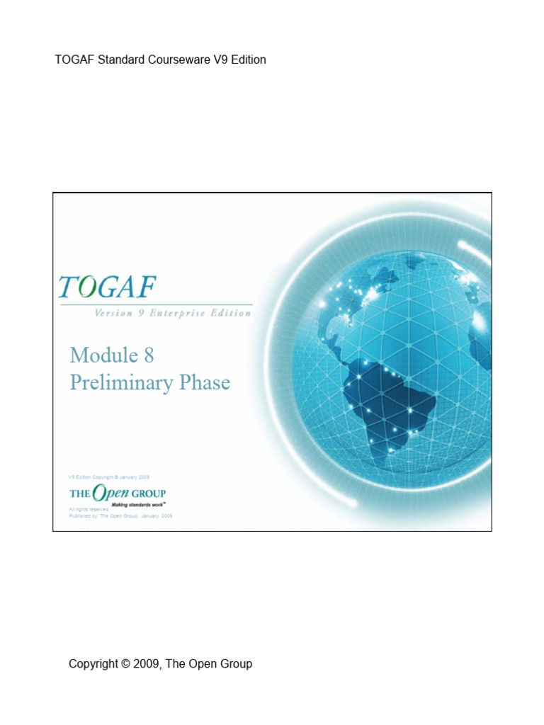 Togaf Preliminary Phase Pdf Enterprise Architecture Governance