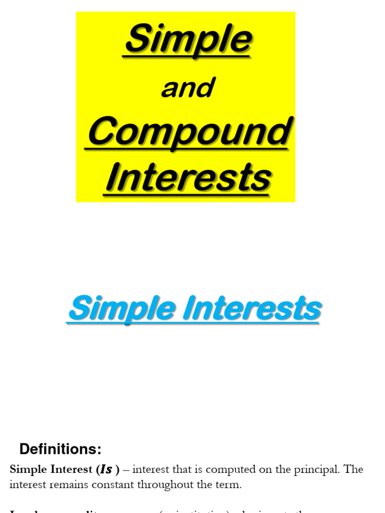 Simple Compound | PDF | Interest | Debt