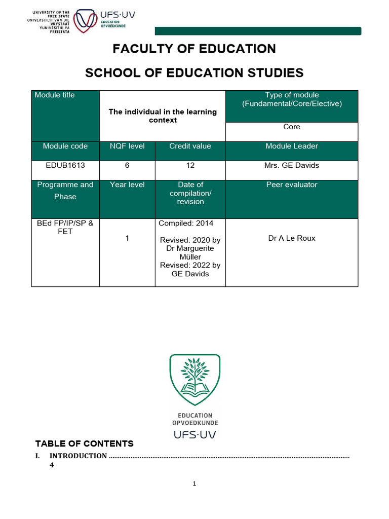 Edub 1613: Learning Context Module | PDF | Intersectionality | Socialization