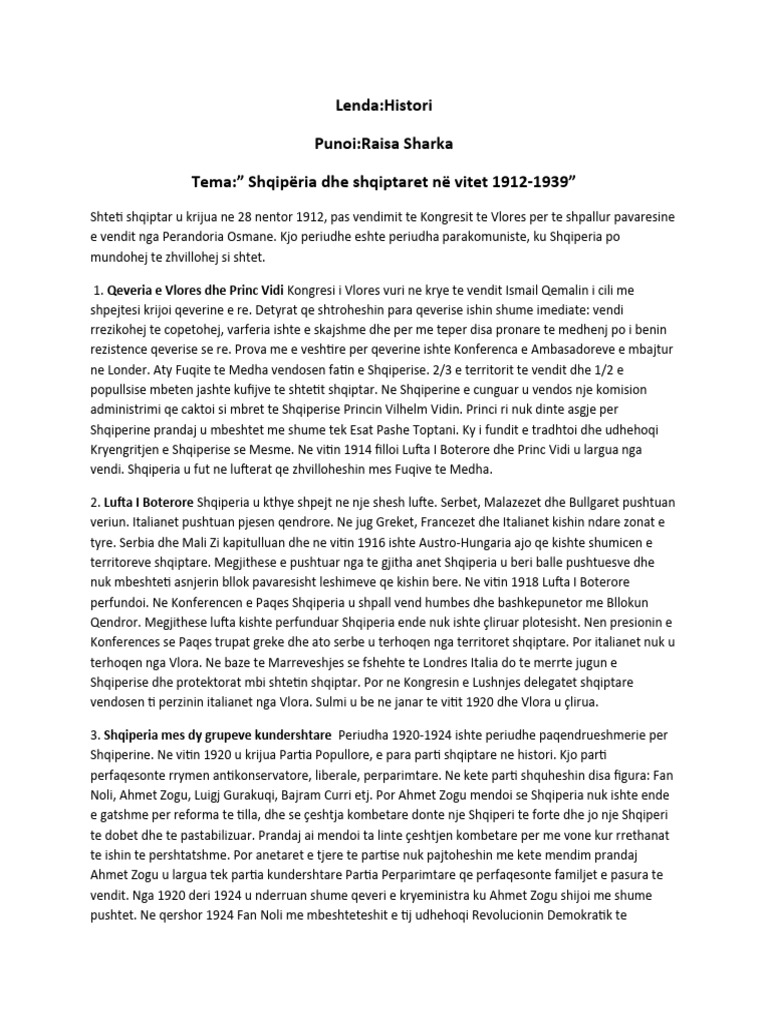 Histori Shqiperia Dhe Shqiptaret | PDF