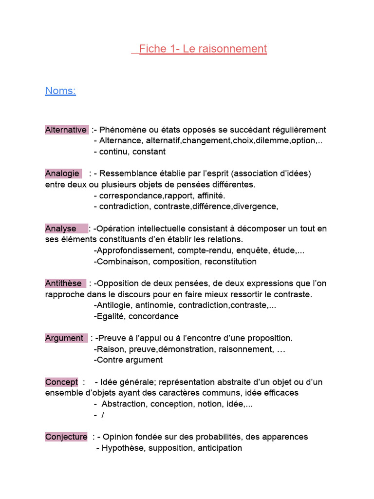 Fiches - Français | PDF