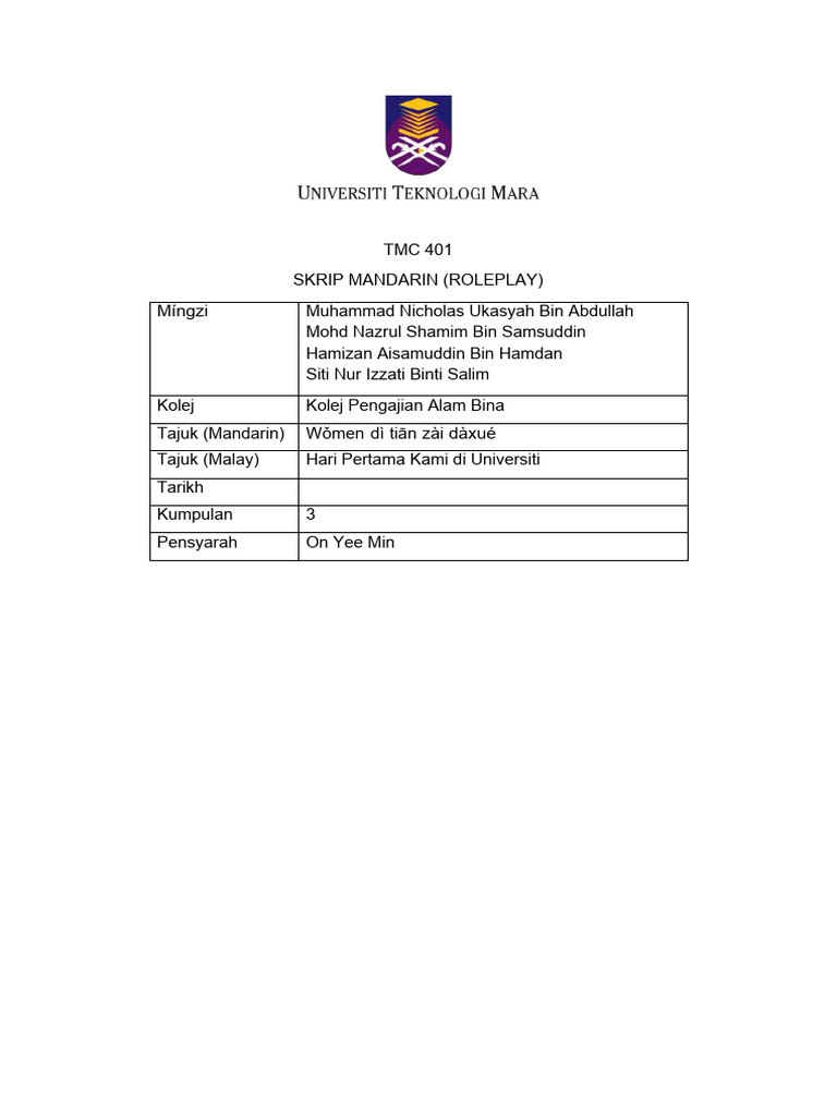 TMC 401 Roleplay Group 3 | PDF