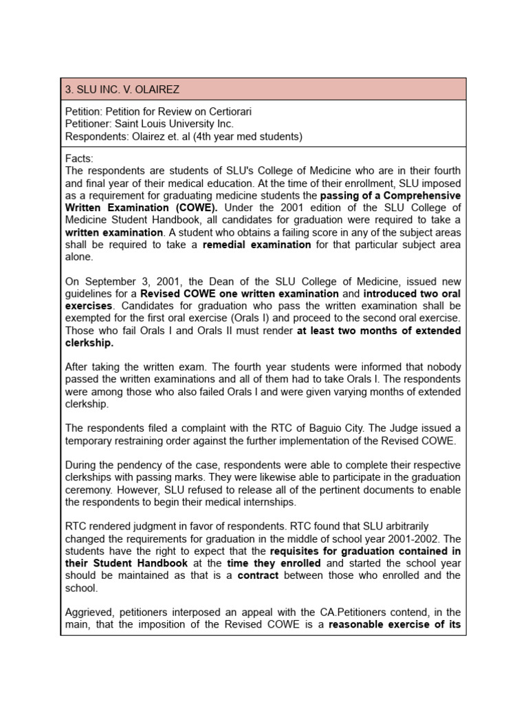 Slu Inc. v. Olairez | PDF | Medical School | Public Law