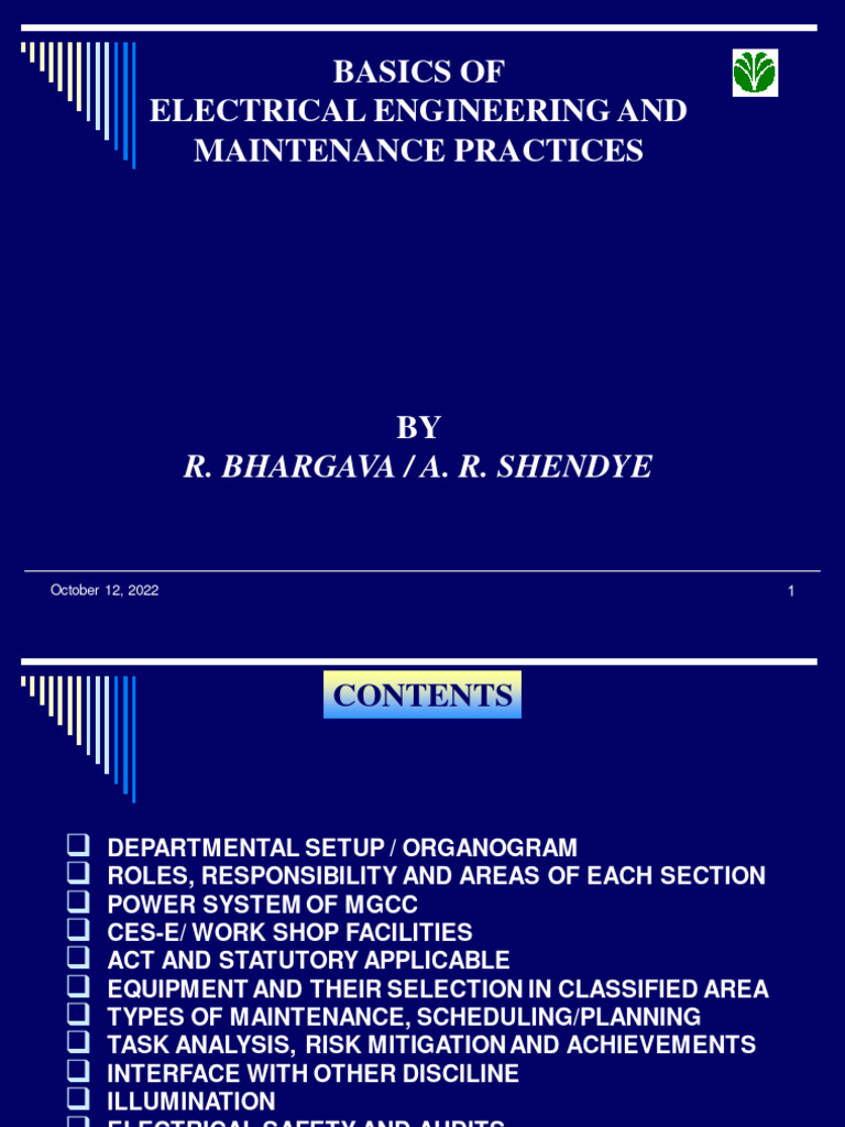 Electrical Maintenance Guide | PDF | Electric Power System | Electrical ...