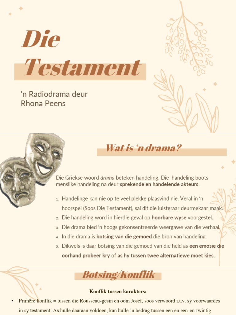 Die Testament Opsomming | PDF