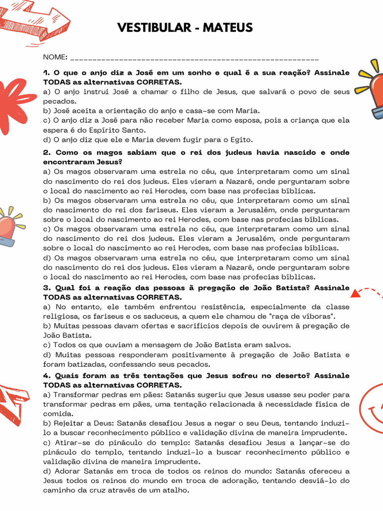 Vestibular Mateus | PDF