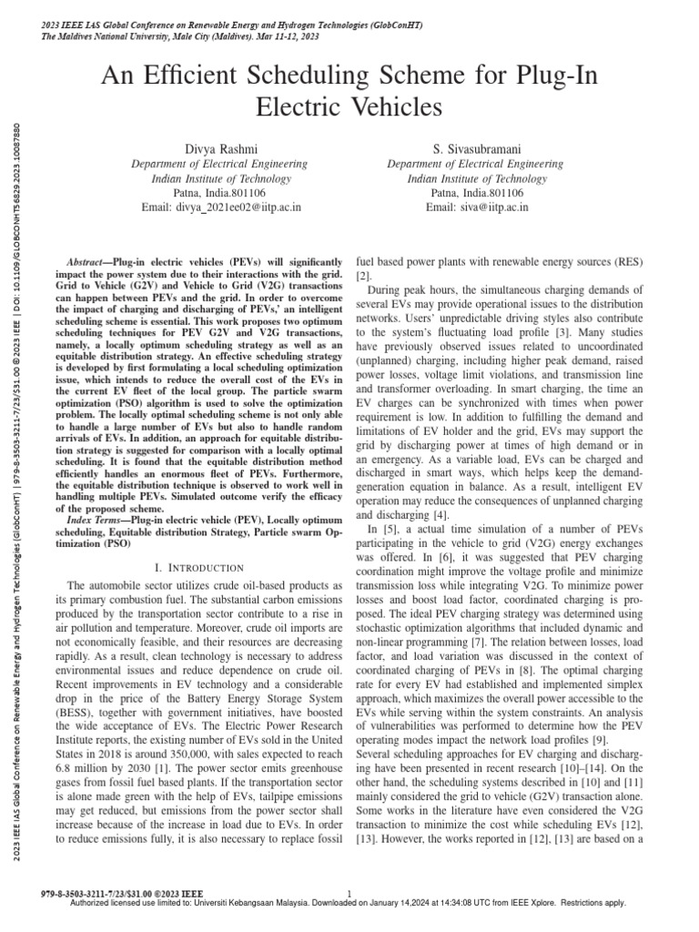 An Efficient Scheduling Scheme For Plug In Electric Vehicles Download Free Pdf Electric