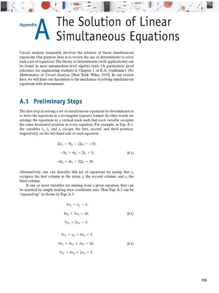 Solution of Linear A Simultaneous Equations | PDF