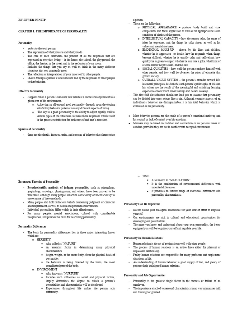 NSTP Summary | PDF | Speech | Thought