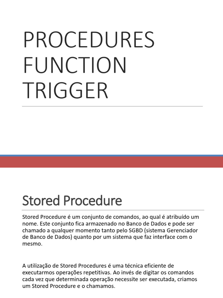 Procedures Triggers Functions Pdf Sql Programação De Computadores 6644