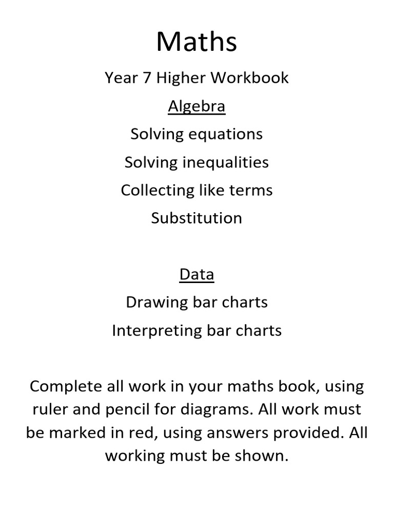 Year 7 Algebra: Solving Inequalities | PDF | Games & Activities