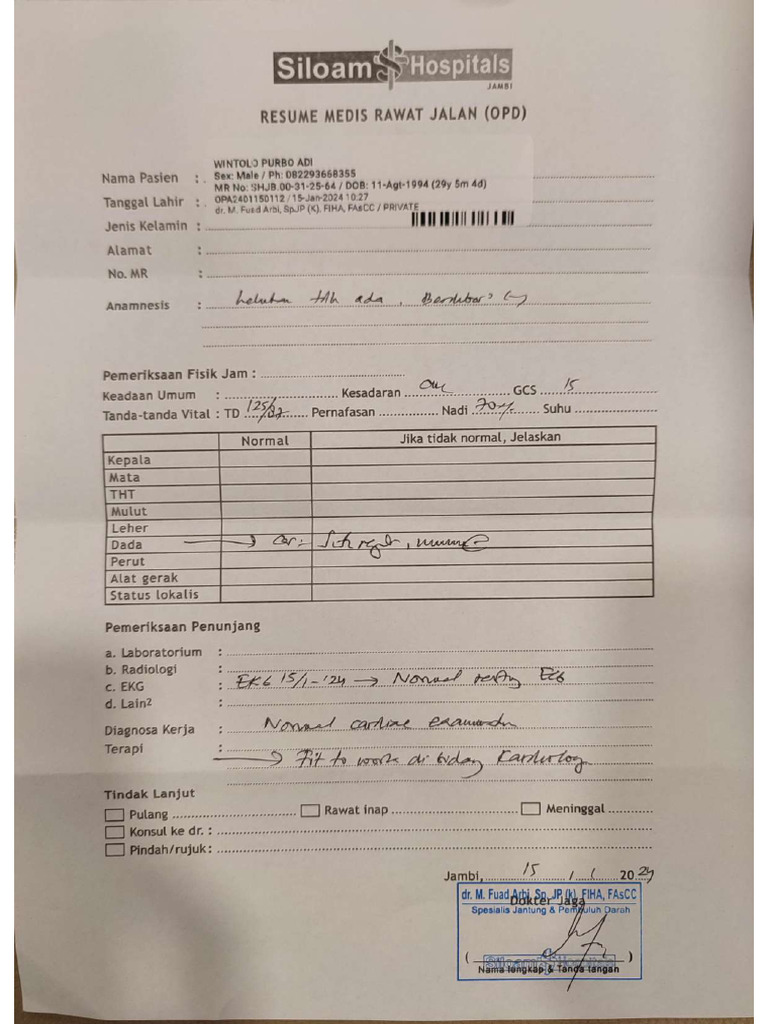 Surat Fit To Work WINTOLO | PDF