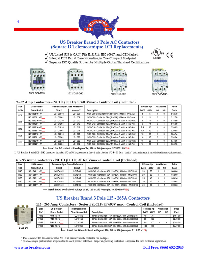 NC1D-LR Catalog Telemecanique LC1 Contactor LR2 Overload Relay Cross-Ref | PDF | Electric Motor ...