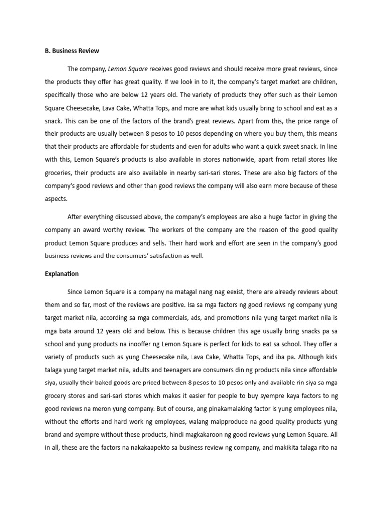 Business Review (Ms. Jennifer) | PDF | Marketing | Business Process