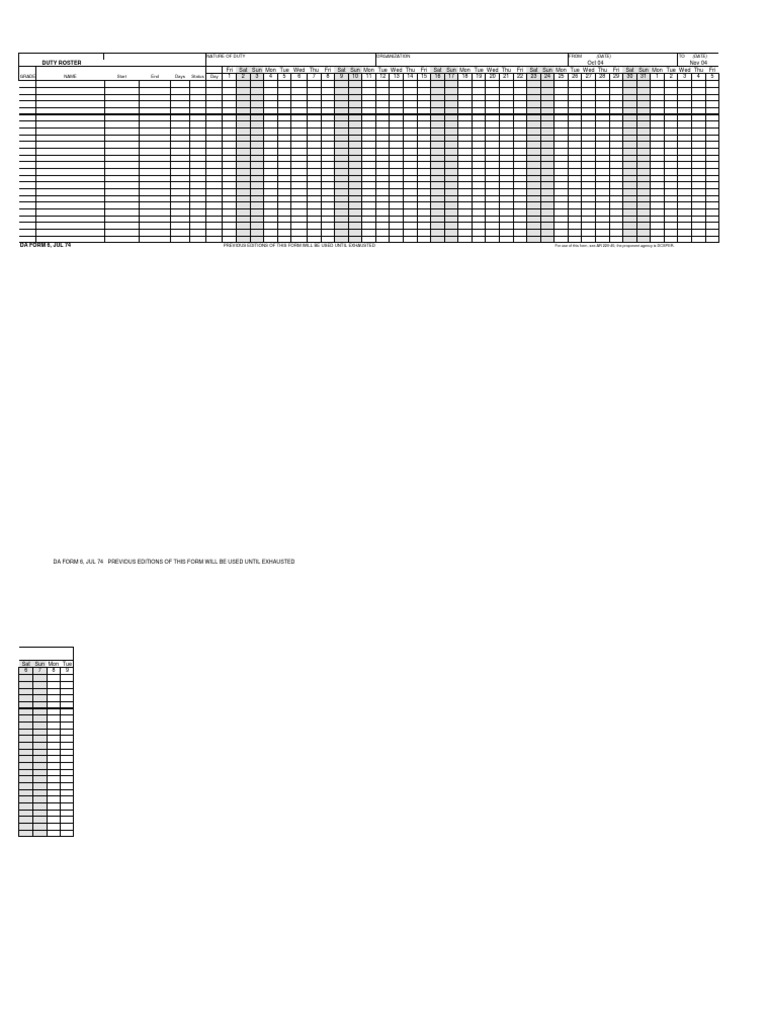 Army Duty Roster Overview | PDF | Career & Growth | Technology ...