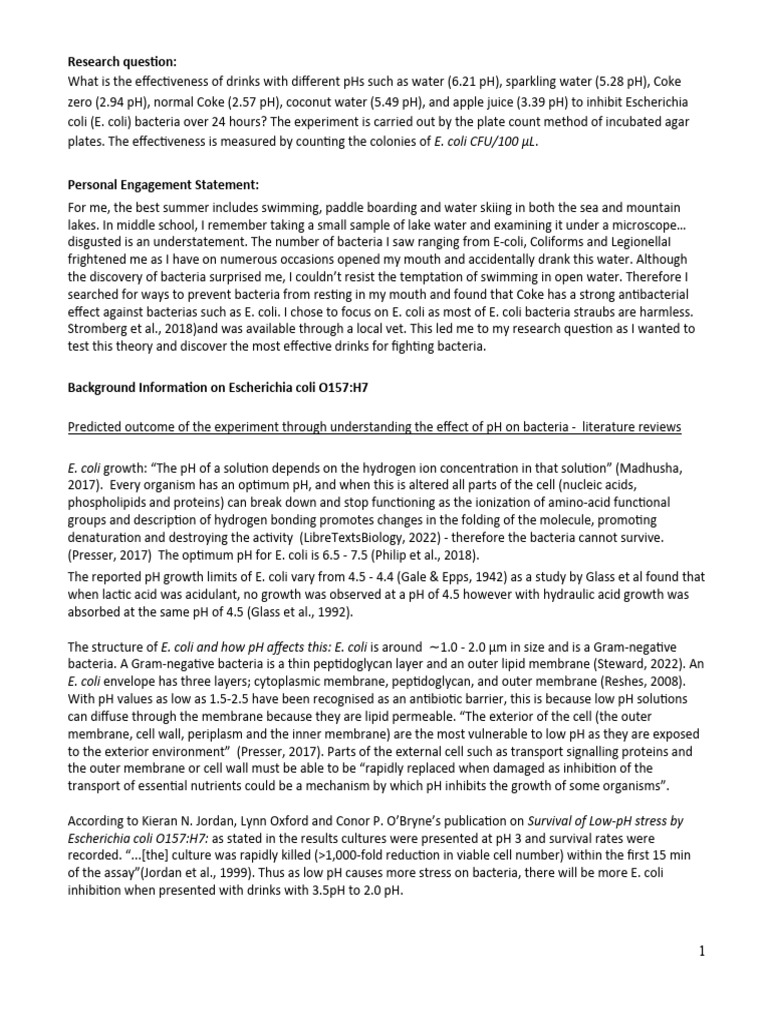 Biology IA Final | PDF | Cell Membrane | P Value