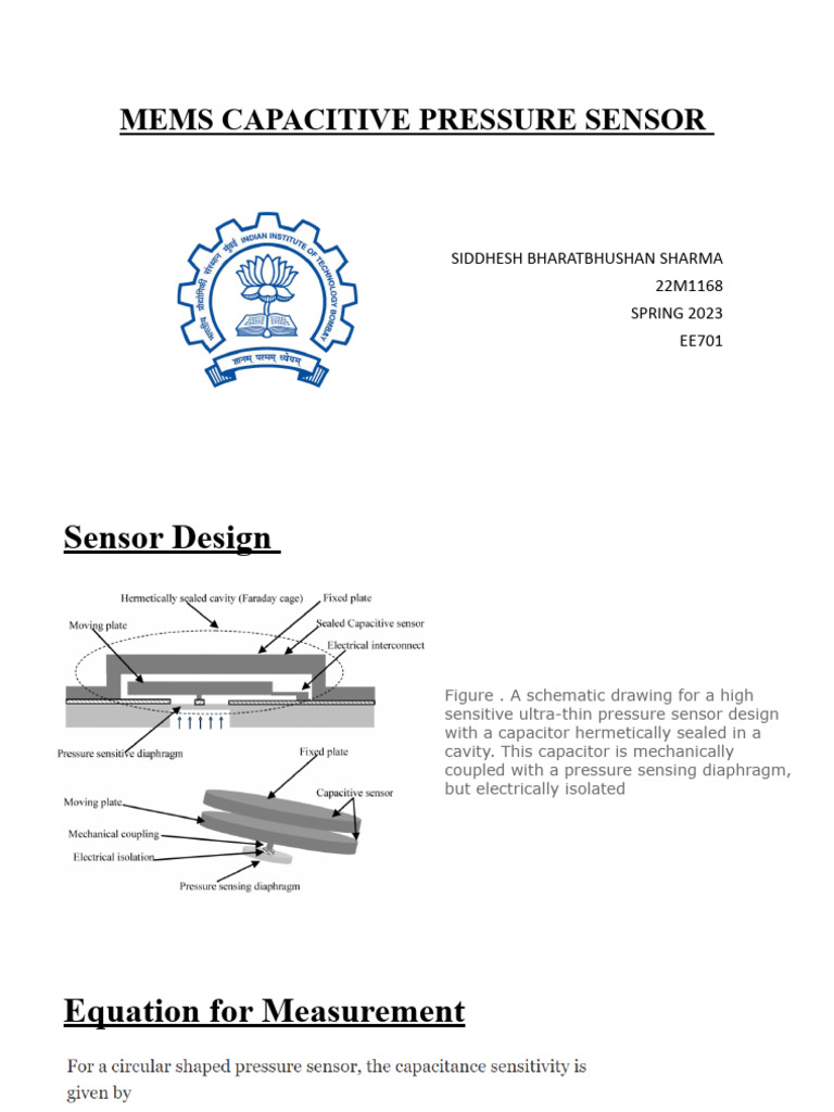 Mems Presentation | PDF | Sensor | Capacitor