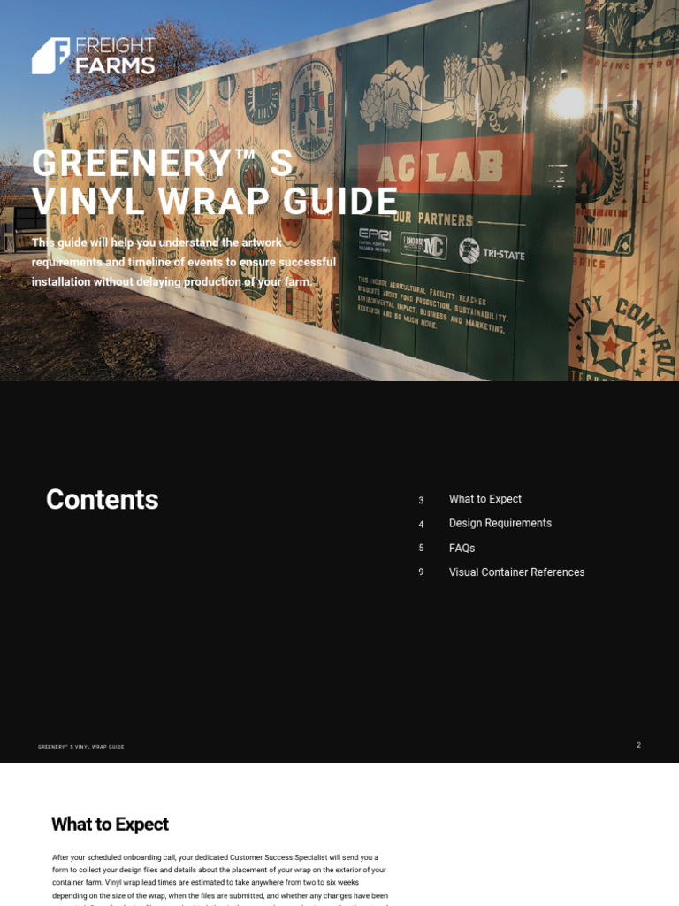 Freight Farms Greenery™ S Vinyl Wrap Guide | PDF | Image Resolution | Pixel