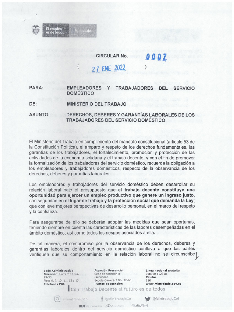 CIRCULAR 0007 de 2022 | PDF