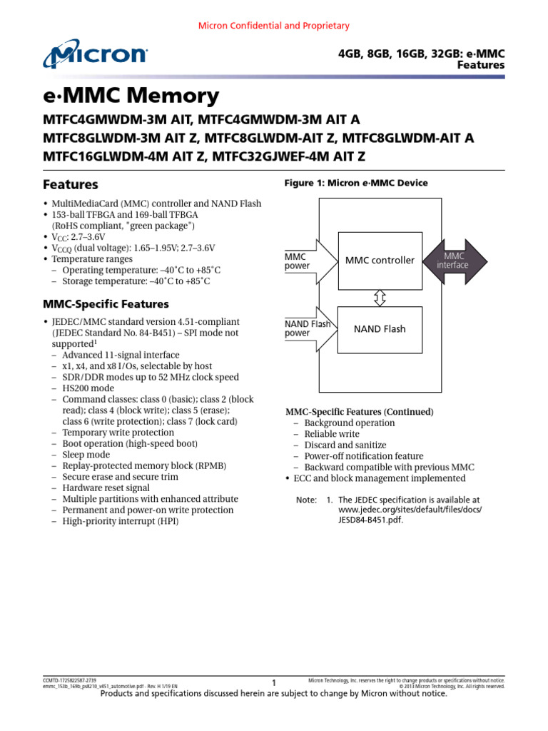 Emmc 153b 169b ps8210 v451 Ait | PDF | Flash Memory | Computing