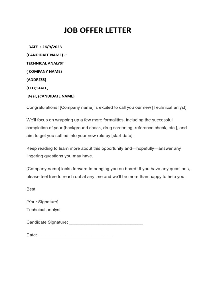 Job Offer Letter | PDF