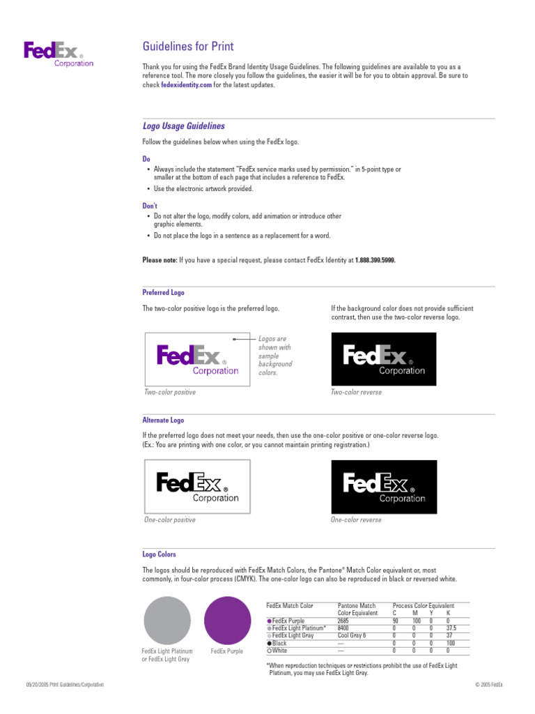 FedEx Guidelines Print Corporation | PDF | Logos | Vision