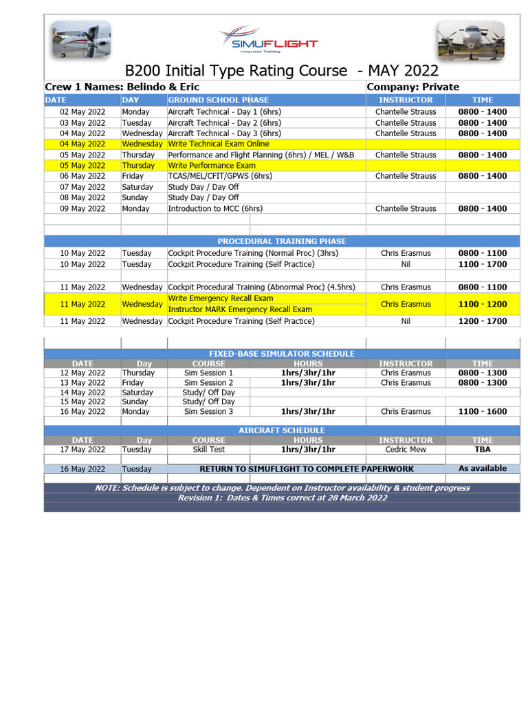 B200 Initial Type Rating Course - Madagascar | PDF | Transport Disasters | Aeronautics