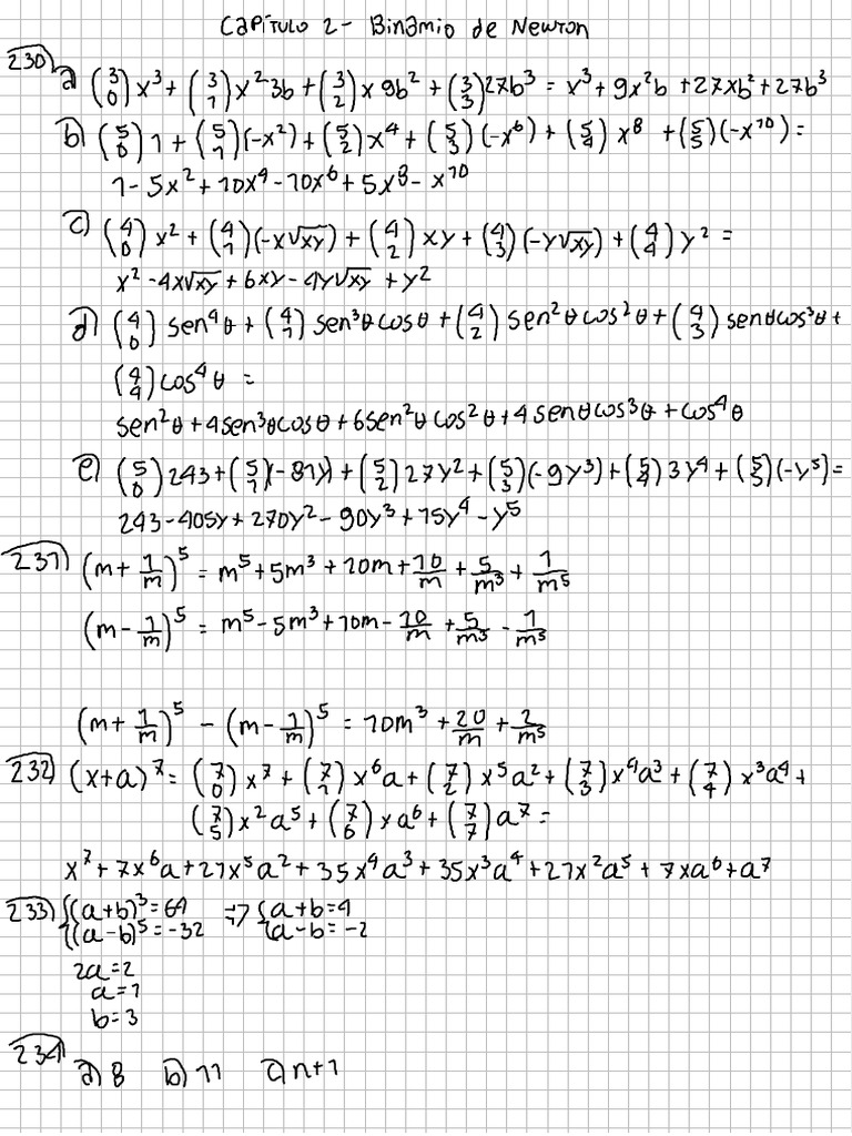 Capítulo 2 - Binômio de Newton | PDF