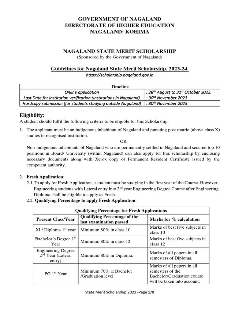 Merit Scholarship | PDF