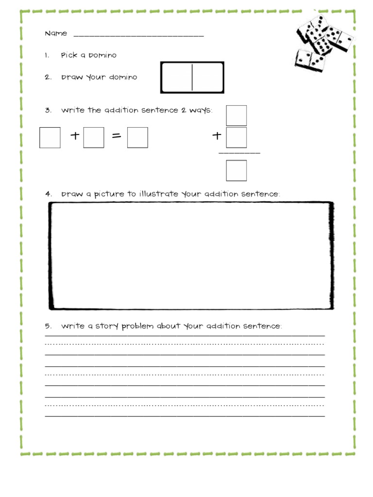 Domino Addition Story | PDF | Games & Activities