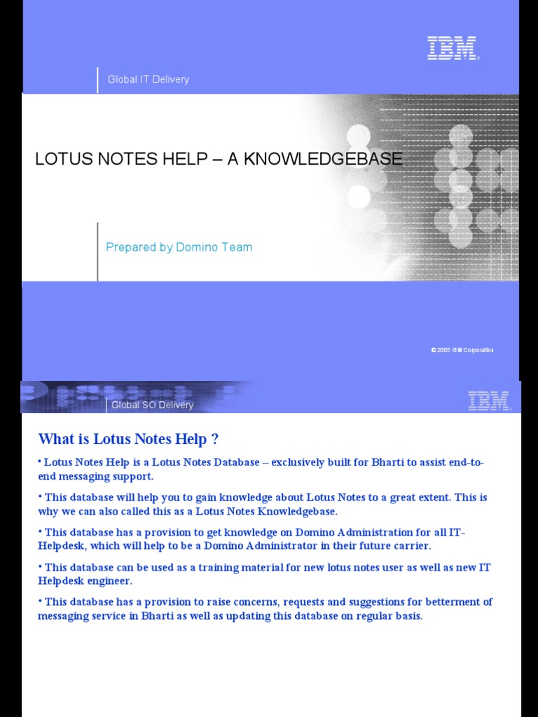 Lotus Notes Help | Ibm Notes | Cyberspace