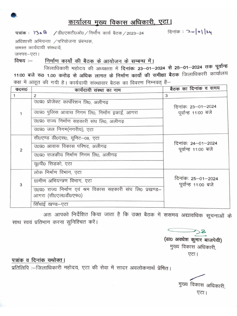 Nirman Karya Meeting | PDF